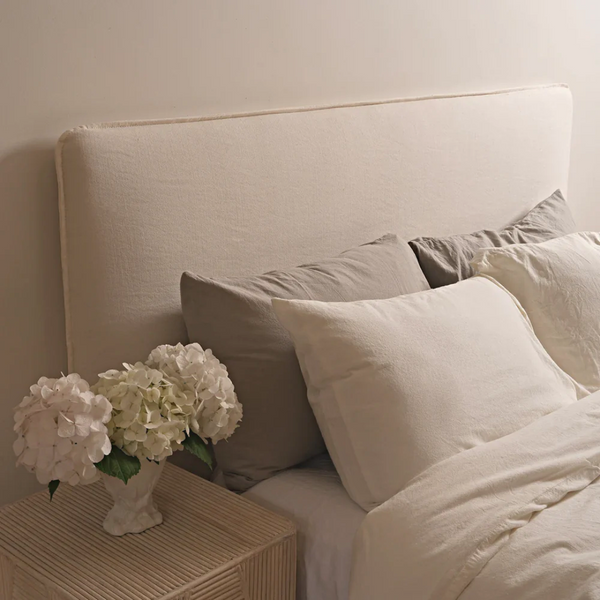 Harlow Slip Cover Headboard Ivory
